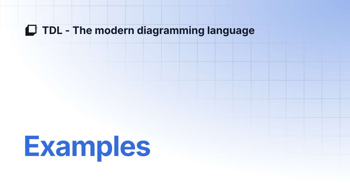 Examples | TDL - The modern diagramming language